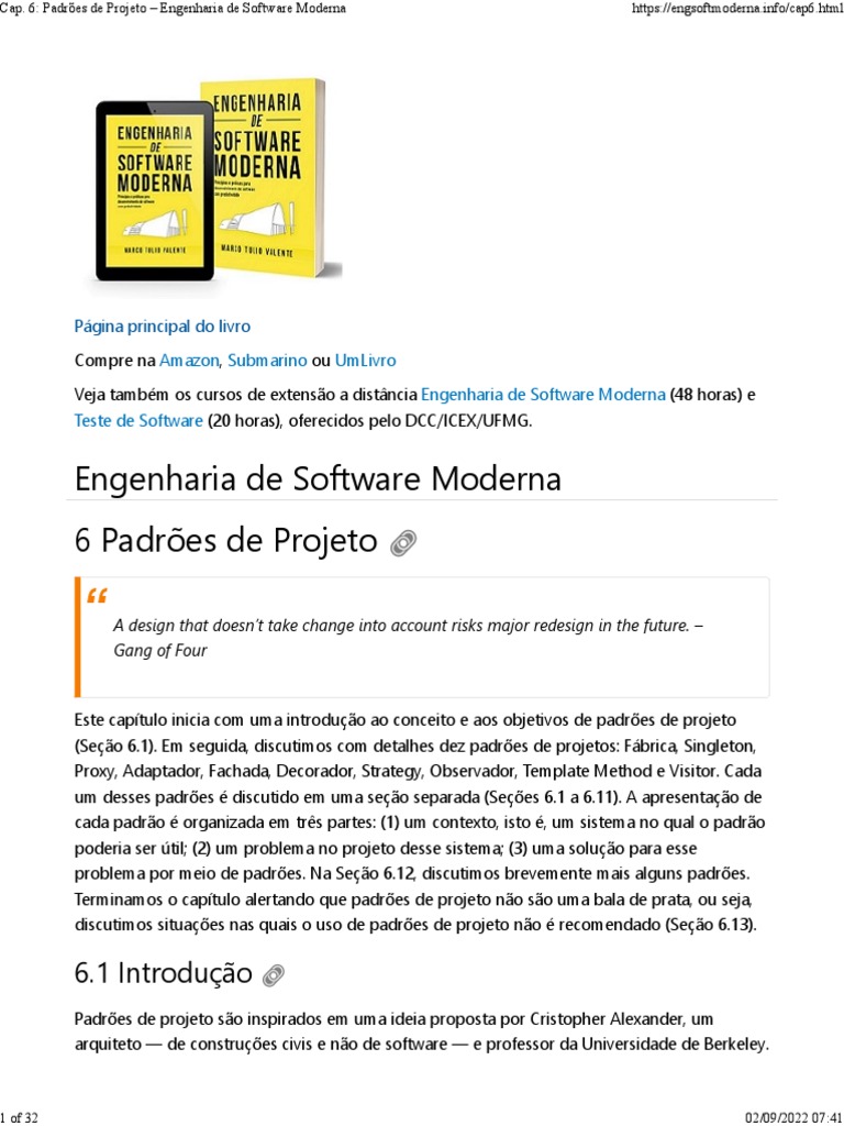 Padrões de Projeto em Software | PDF | Padrão de design de software ...