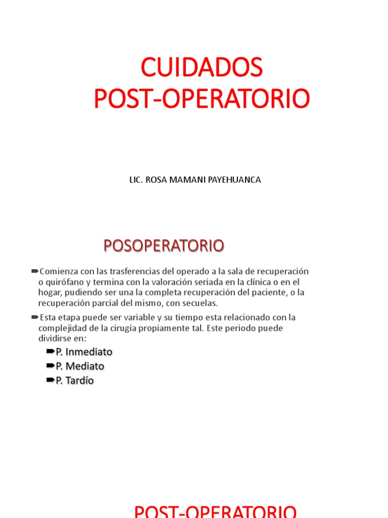 12-21 Cuidados Post - Operatorios | Descargar gratis PDF | Anestesia ...