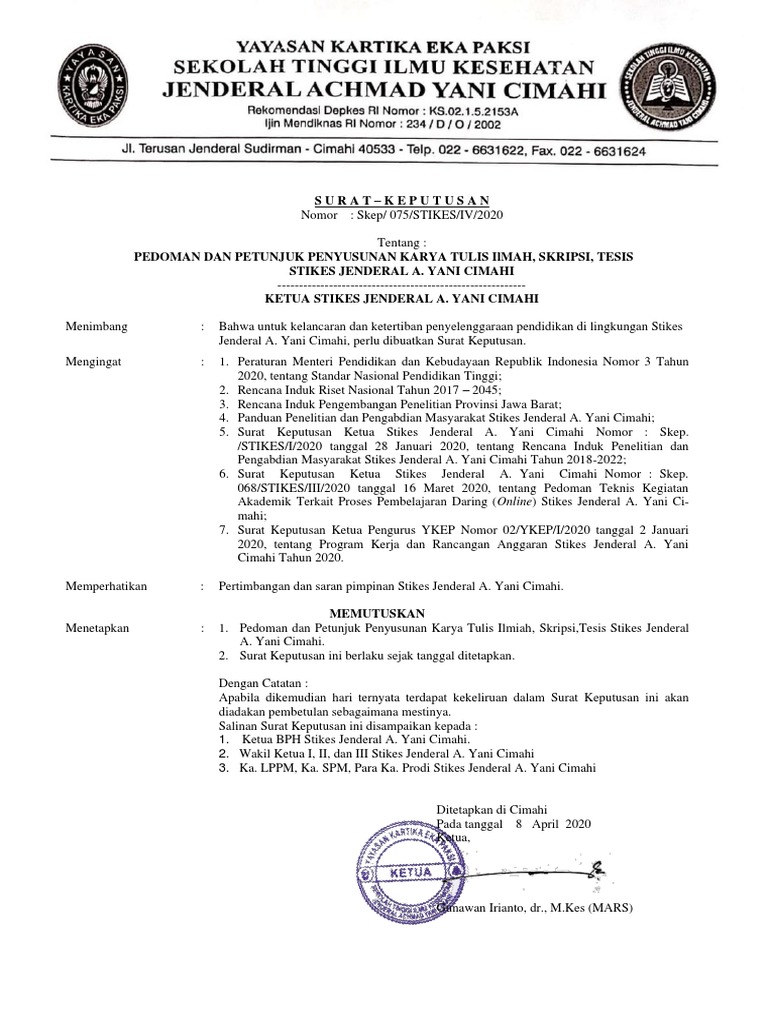 Panduan Penyusunan KTI - Skripsi.20 | PDF
