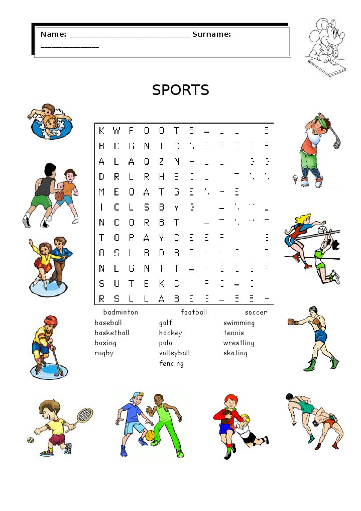 Types of Sports List and Answer Key | PDF