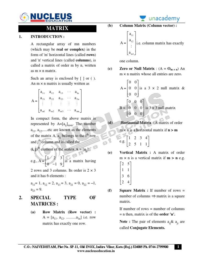 Matrix Workbook 2 | PDF | Matrix (Mathematics) | Operator Theory