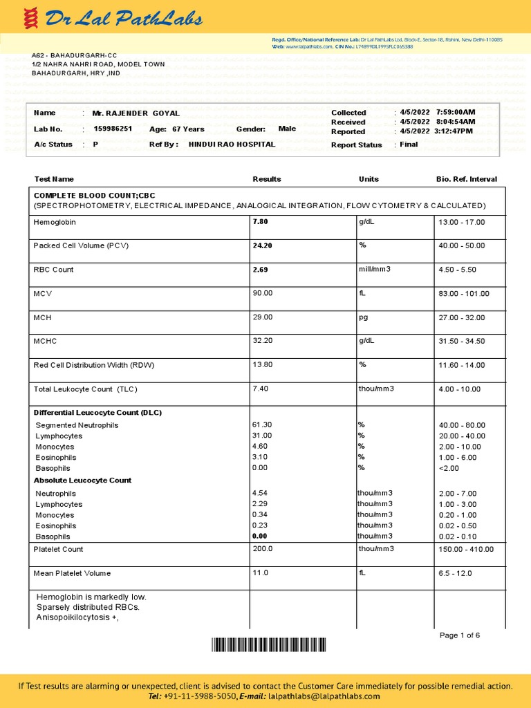 Papa Reports 04-05-2022 | Download Free PDF | White Blood Cell | Chronic Kidney Disease
