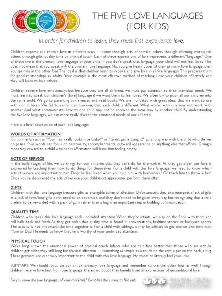5_love_languages_surveys | PDF | Adolescence | Love