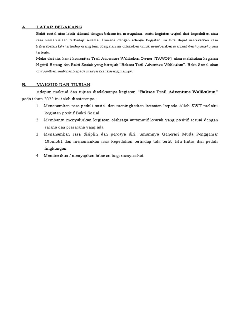 Proposal Trail Adventure | PDF