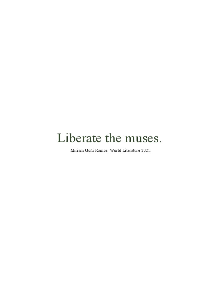 Liberate The Muses Essay | PDF | Muse | Divine Comedy