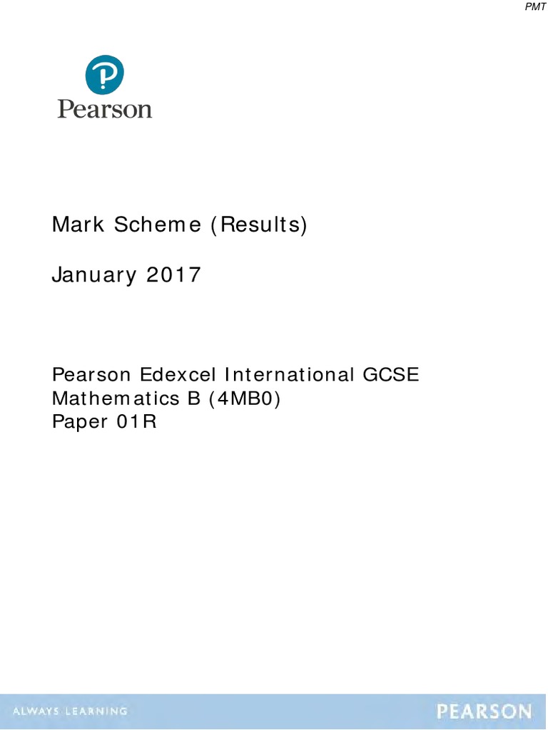 January 2017 (R) MS - Paper 1 Edexcel (B) Maths IGCSE | PDF | Triangle ...