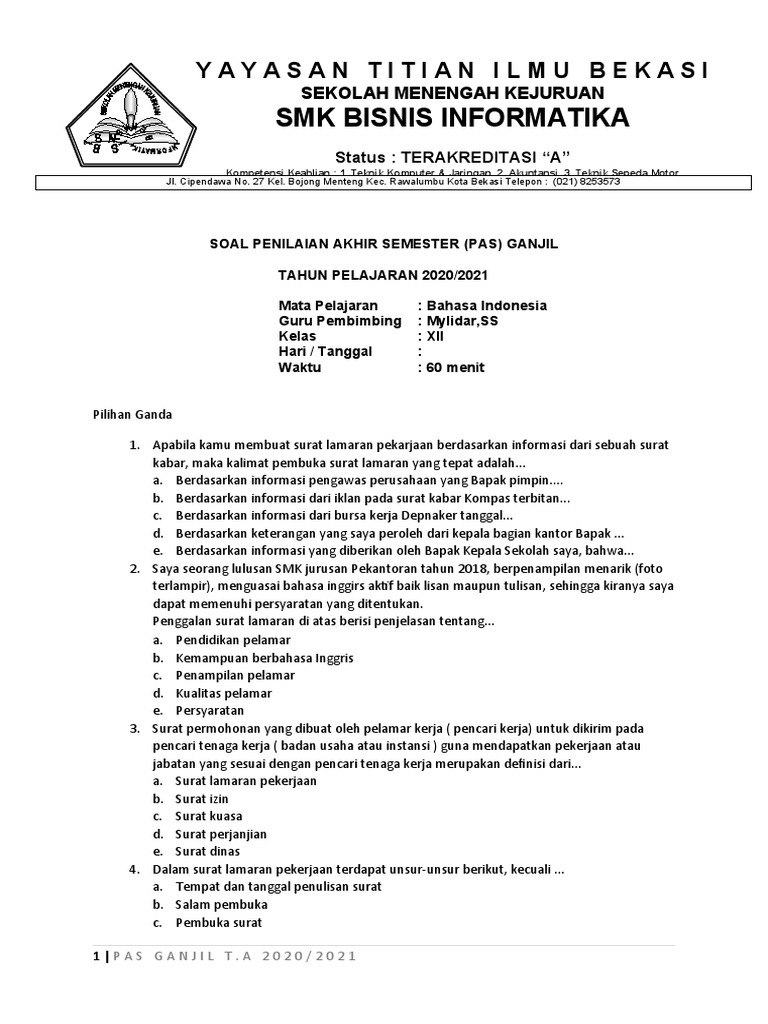 Kop Surat Pas Ganjil | PDF