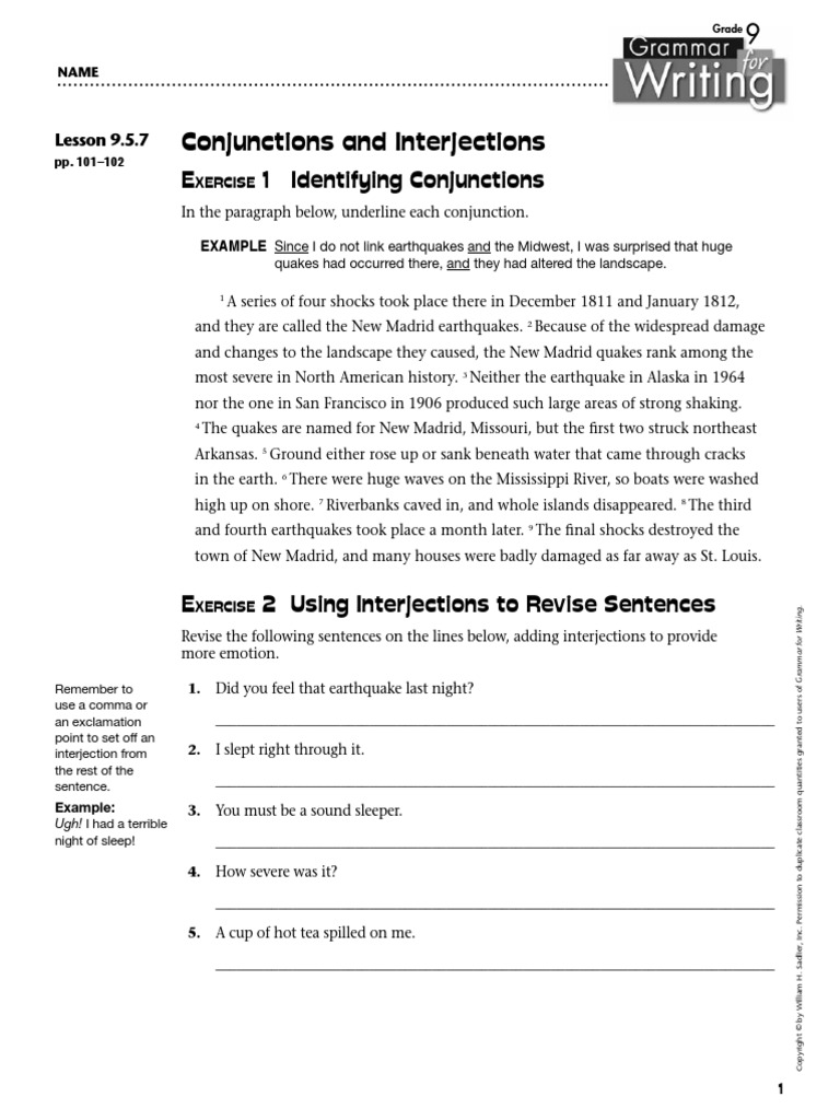 Grammar For Writing Sheets | PDF | Earthquakes | Geophysics