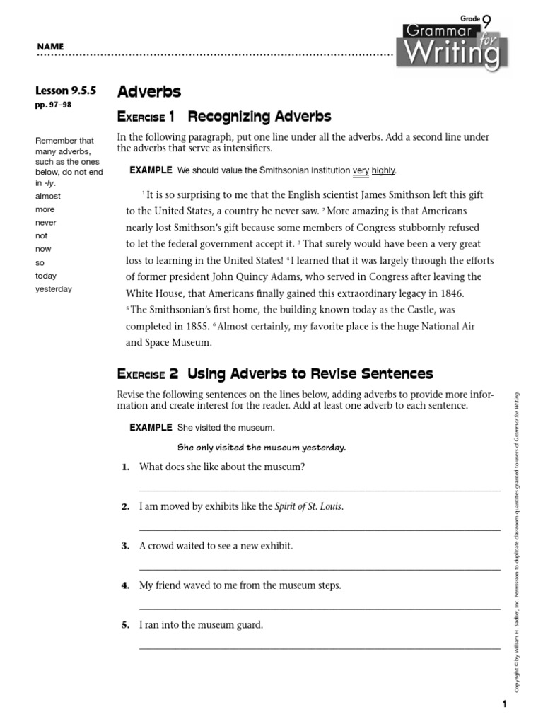 Grammar For Writing Sheets | PDF | Smithsonian Institution