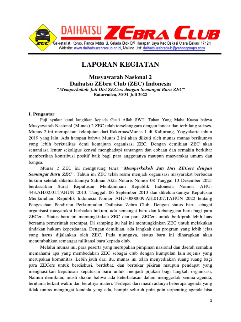 Bendel Laporan Munas - 2 | PDF