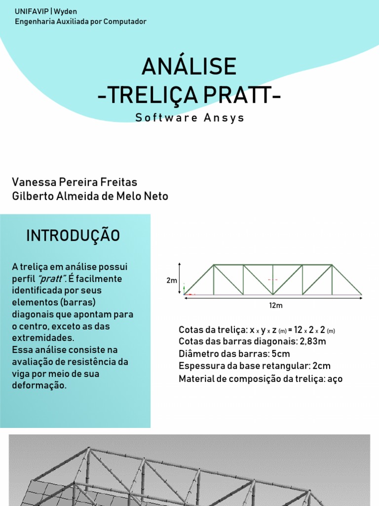Análise Treliça Pratt 1 | PDF | Treliça | Estresse (Mecânica)