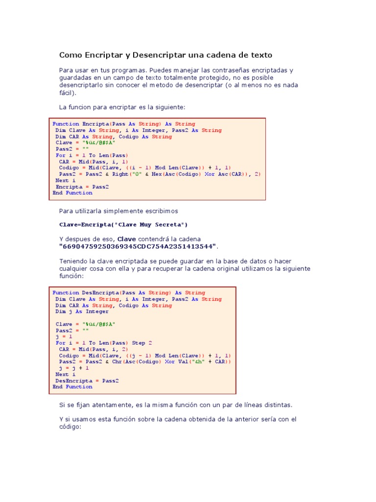 Como Encriptar y Desencriptar Una Cadena de Texto | Clave (criptografía) | Contraseña