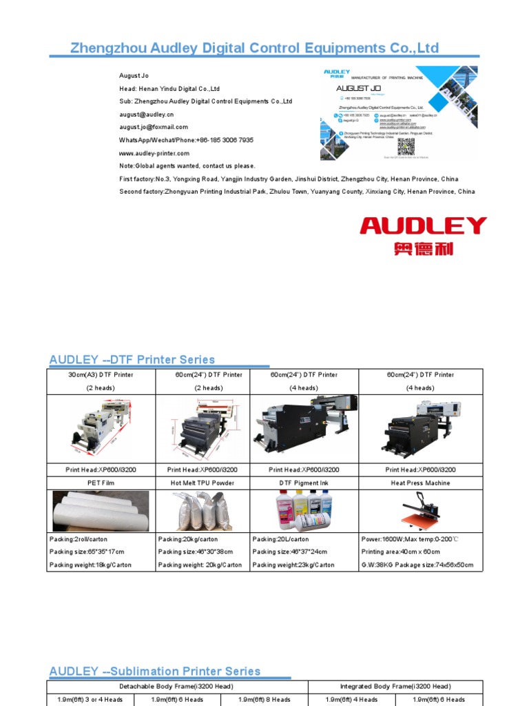 Audley Catalog | PDF | Printer (Computing) | Printing