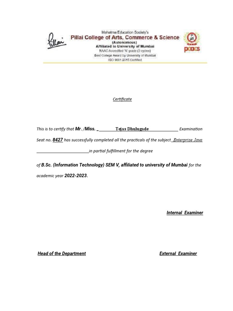 8423 Tejas Java Practical | Download Free PDF | Java Enterprise Platform | Information ...