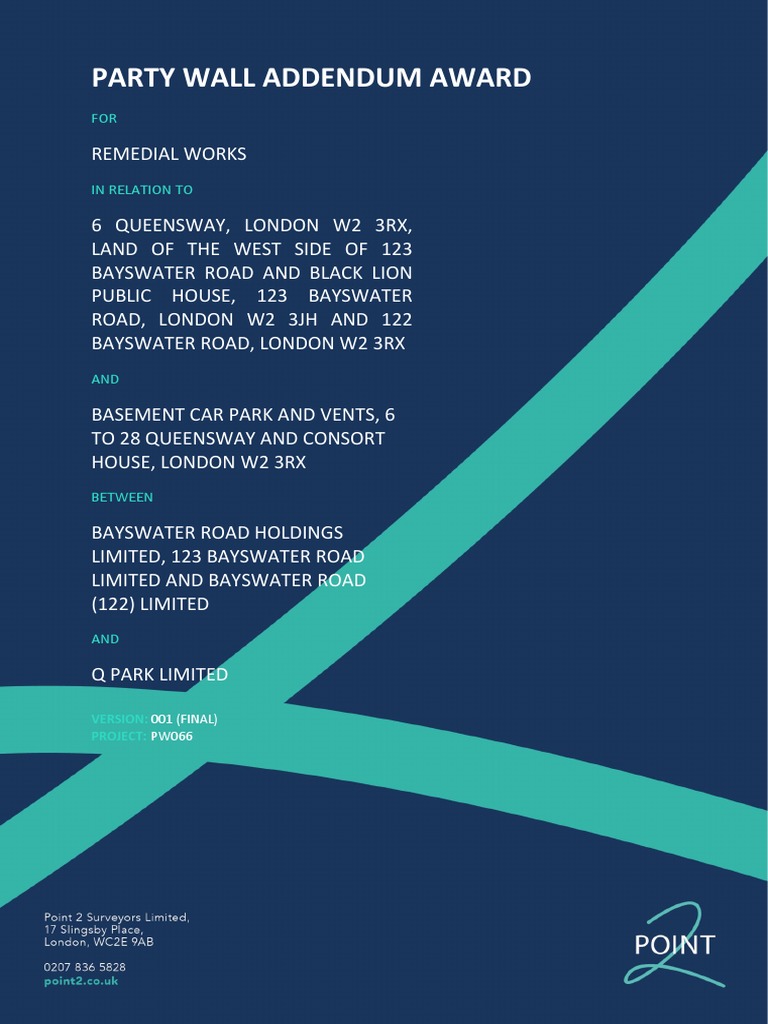 Addendum Award For Remedial Works Underground Car Park (Q Park) | PDF ... Addendum Award For Remedial Works Underground Car Park (Q Park) | PDF ...