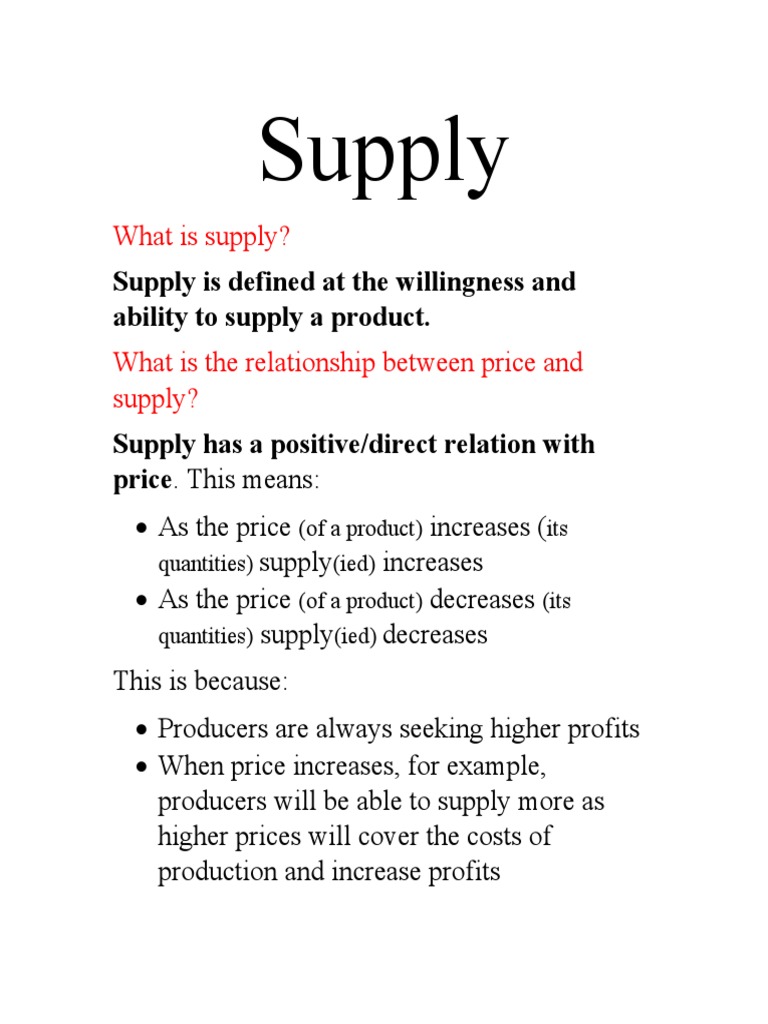 Chapter 8-Supply | PDF | Supply (Economics) | Taxes