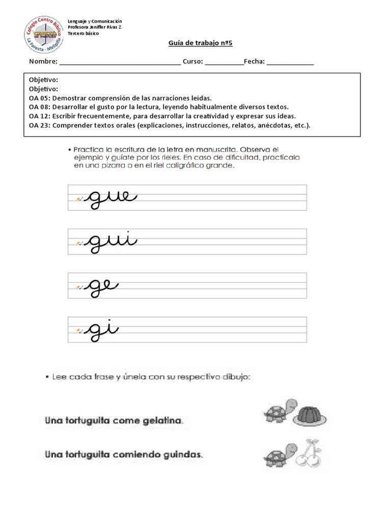 Guia n5 Lenguaje LETRA GU | PDF | Estudios de idiomas extranjeros