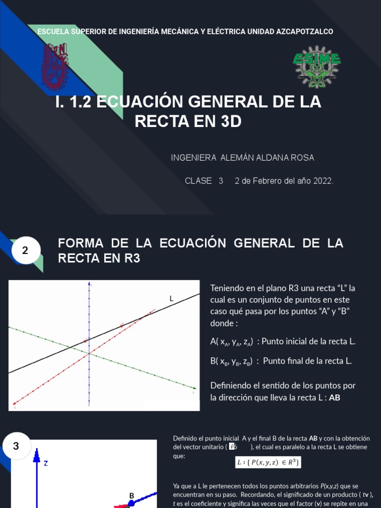 CLASE 3. Ecuacion General de La Recta | PDF | Vector Euclidiano | Línea ...