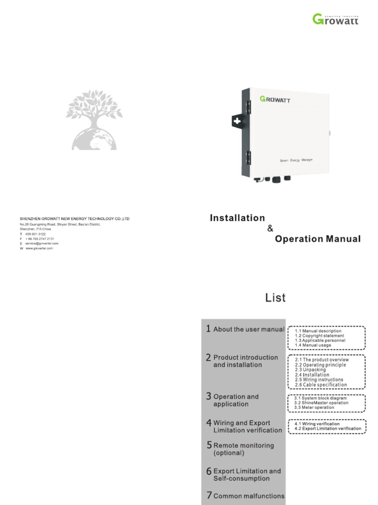 Smart Energy Manager User Manual | PDF