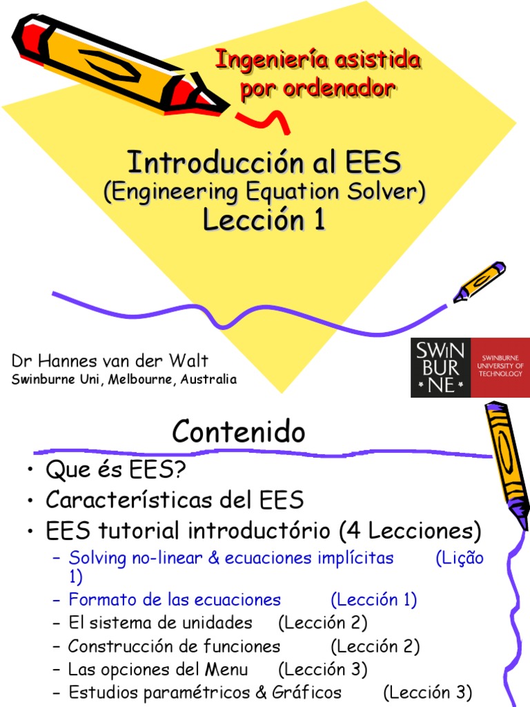 Introducción al EES en Ingeniería | PDF | Ecuaciones | Sistema no lineal