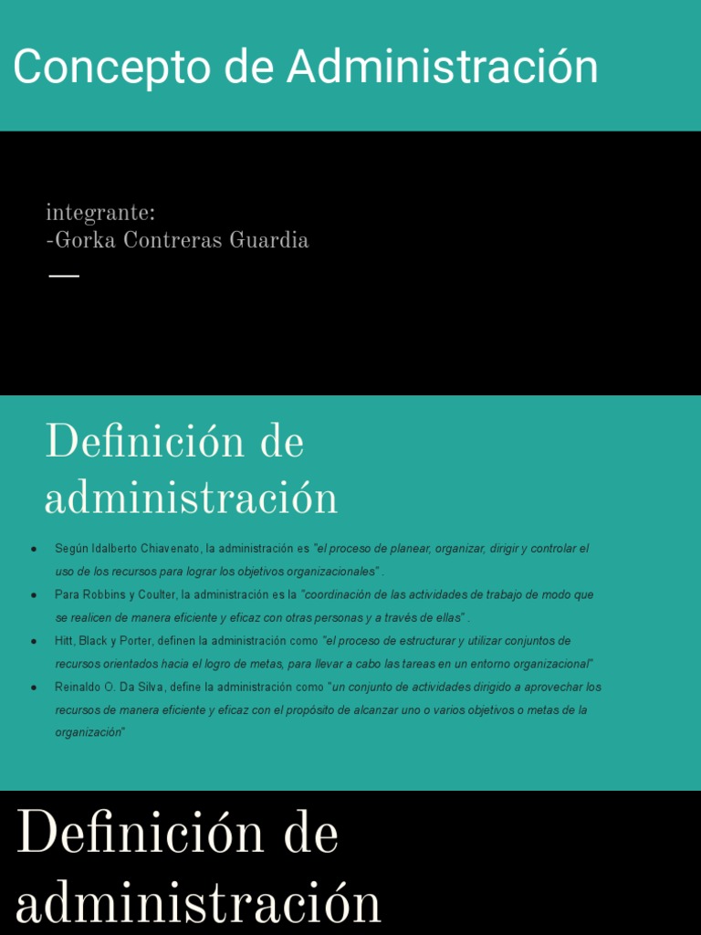 Definición y Concepto de Administración | PDF
