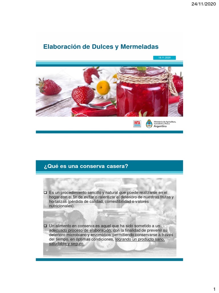 Elaboración de Dulces y Mermeladas Virtual | PDF | Gusto | Química