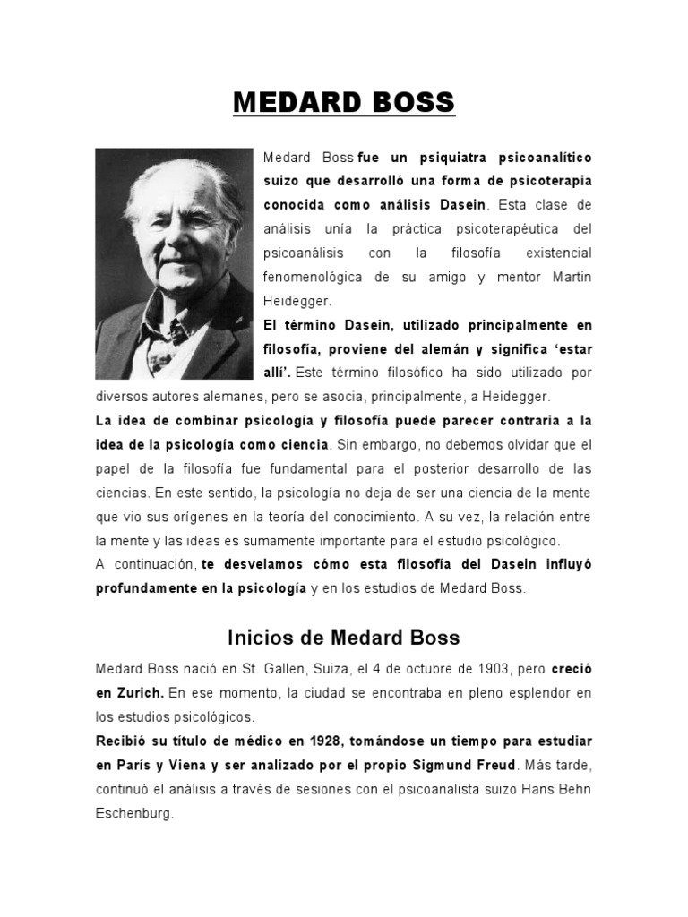 Medard Boss | PDF | Psicoanálisis | Sigmund Freud