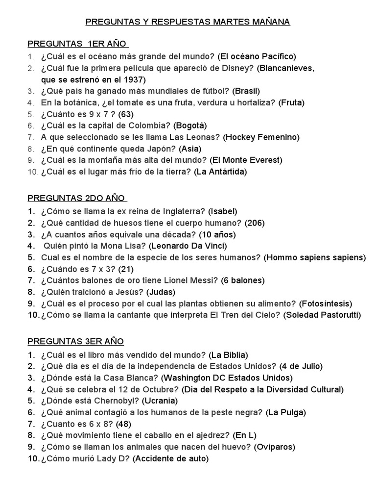 Preguntas y Respuestas | PDF