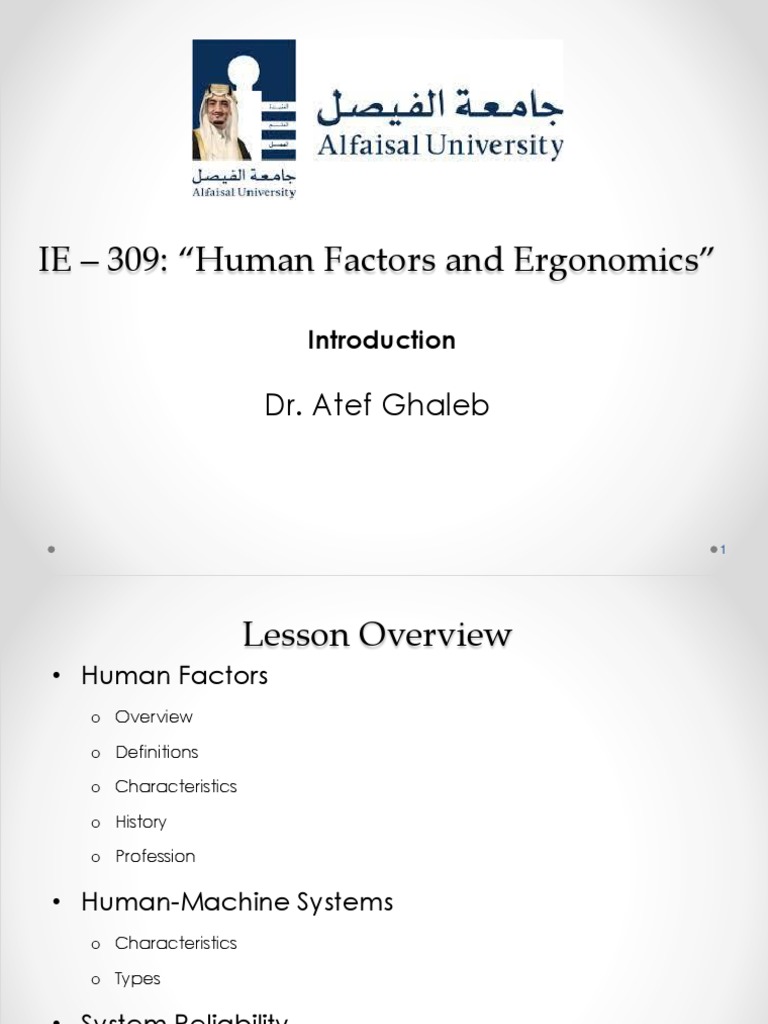 1 - Introduction - Part 1 Part 2 | PDF | Human Factors And Ergonomics ...