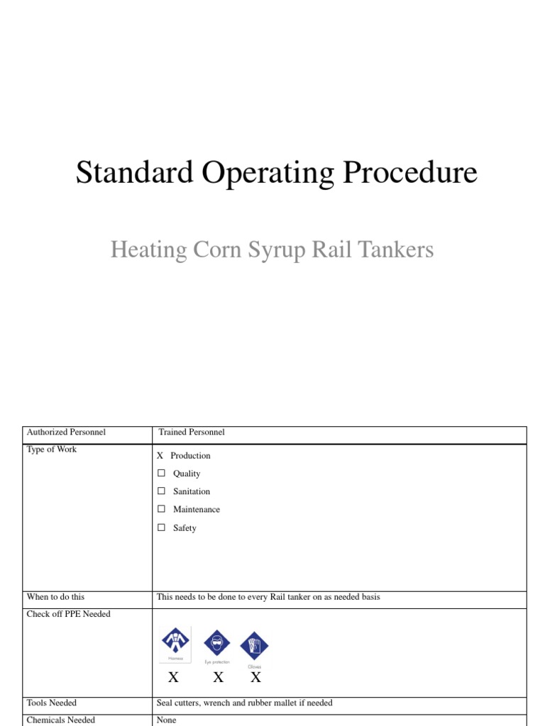 SOP-Corn Syrup Transloading | PDF | Automation | Valve