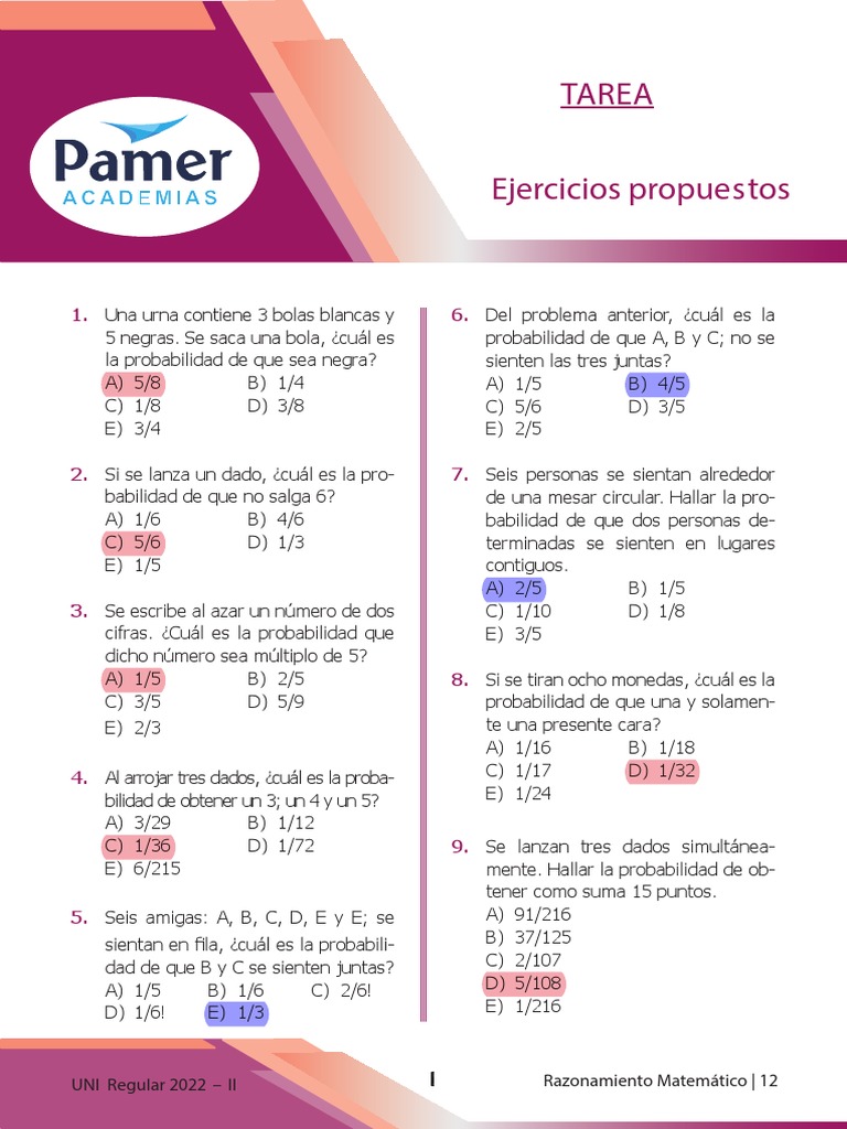 RM - Sem 12 | Descargar gratis PDF | Probabilidad | Matemáticas