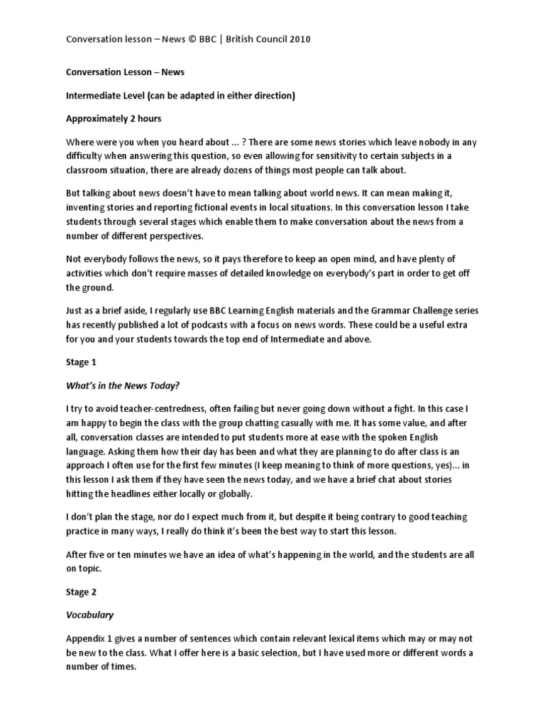 News Lesson Plan | PDF