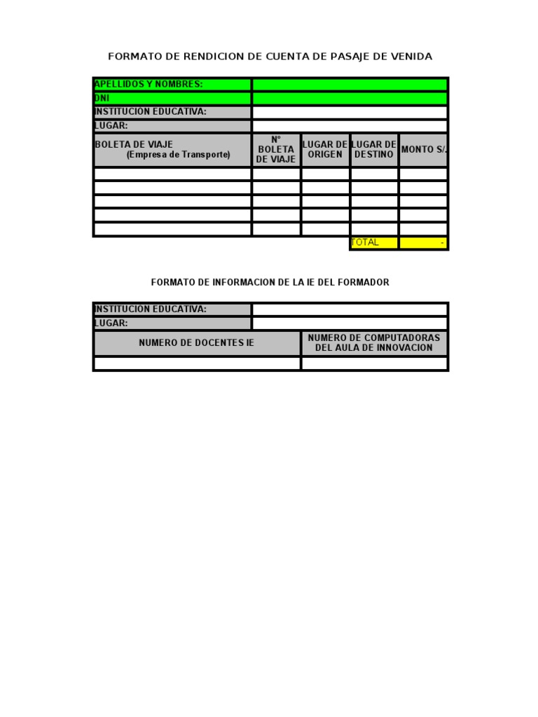 Formatos de Pasajes | PDF