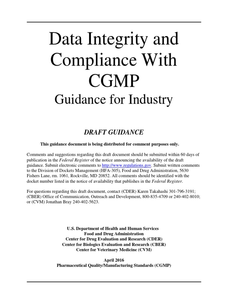 FDA Data-Integrity Guidance4 | PDF | Food And Drug Administration ... FDA Data-Integrity Guidance4 | PDF | Food And Drug Administration ...