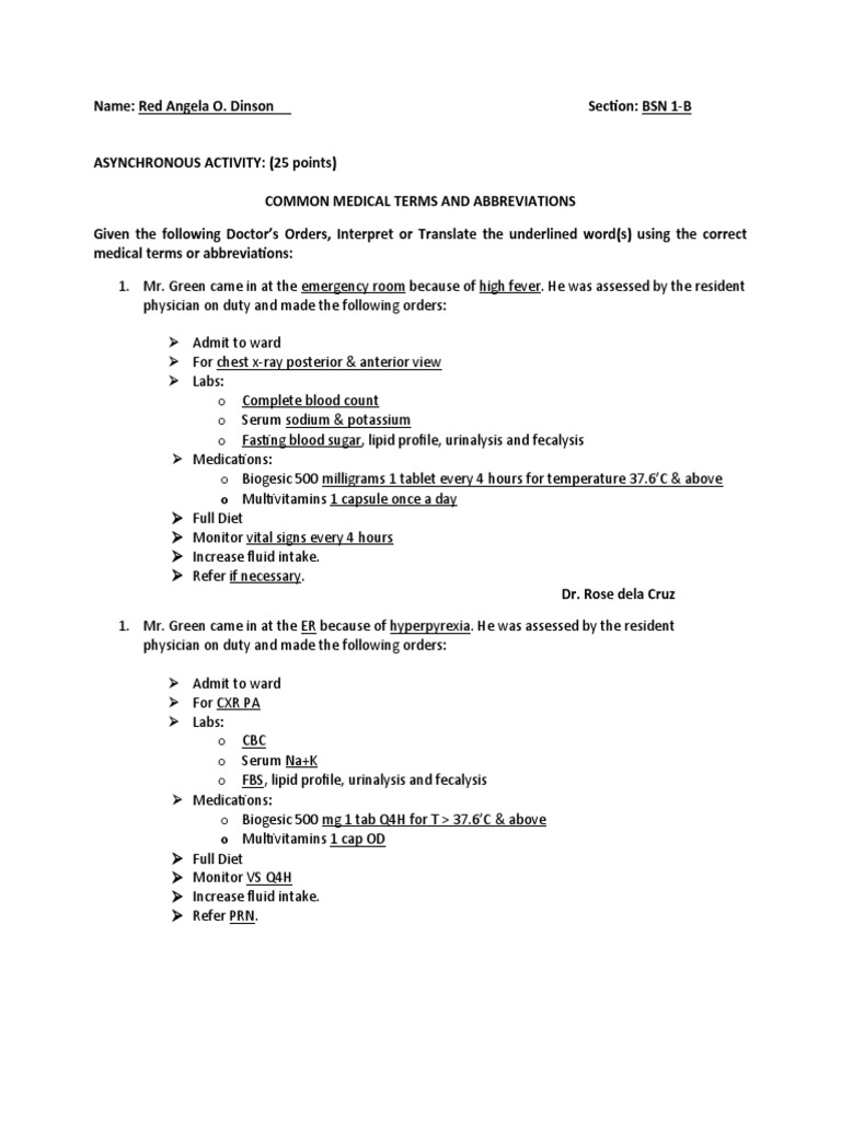 ASYNCHRONOUS_ACTIVITY_-_Common_Abbreviations | PDF | Surgery | Intravenous Therapy
