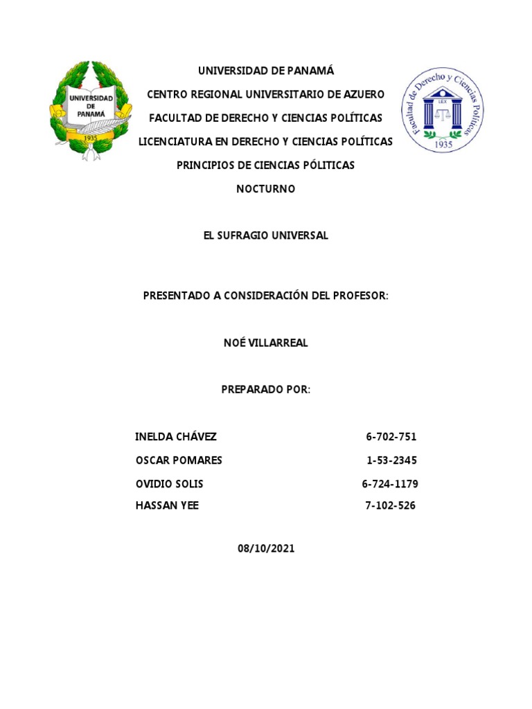 Sufragio Universal 1 | PDF | Sufragio | Votación