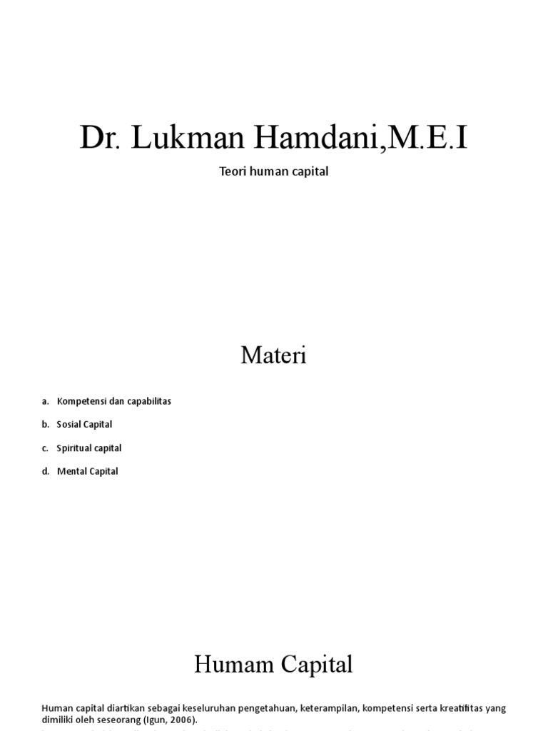 Teori Human Capital | PDF