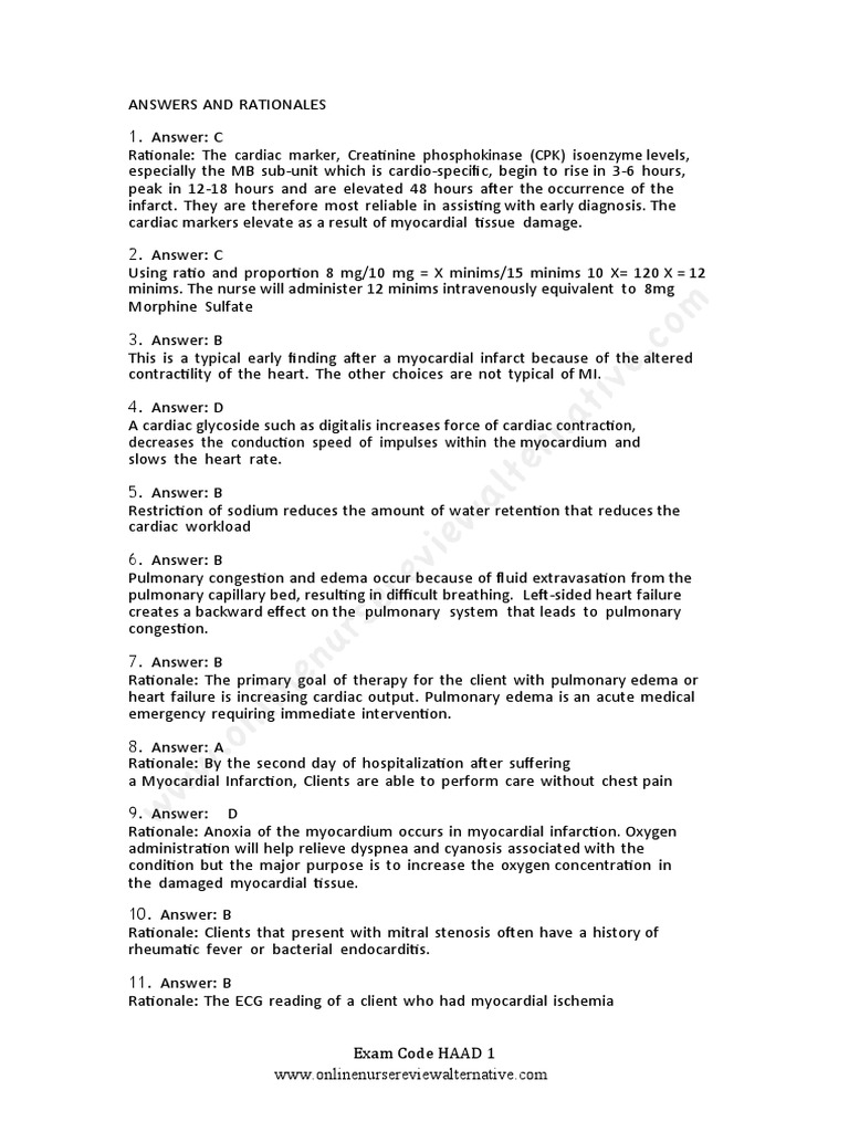 Haad Answers | PDF | Myocardial Infarction | Heart
