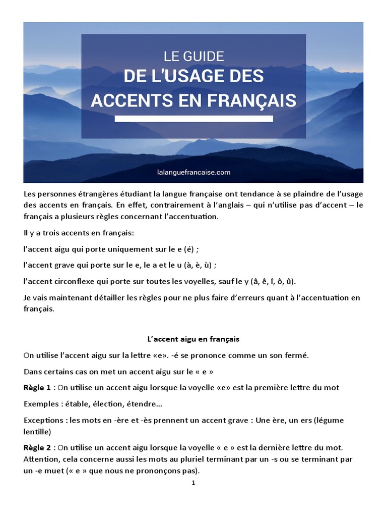 L'accents en Français | PDF | Accent tonique | Communication humaine