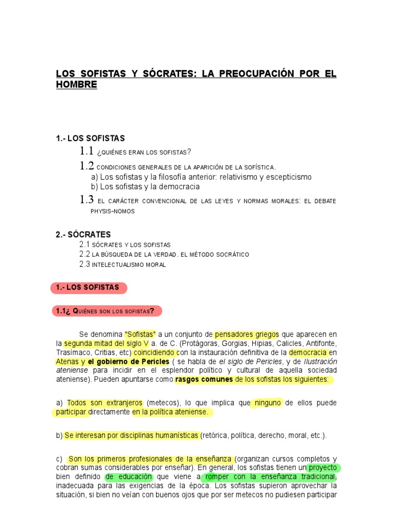 Los Sofistas y Sócrates | PDF | Sócrates | Verdad