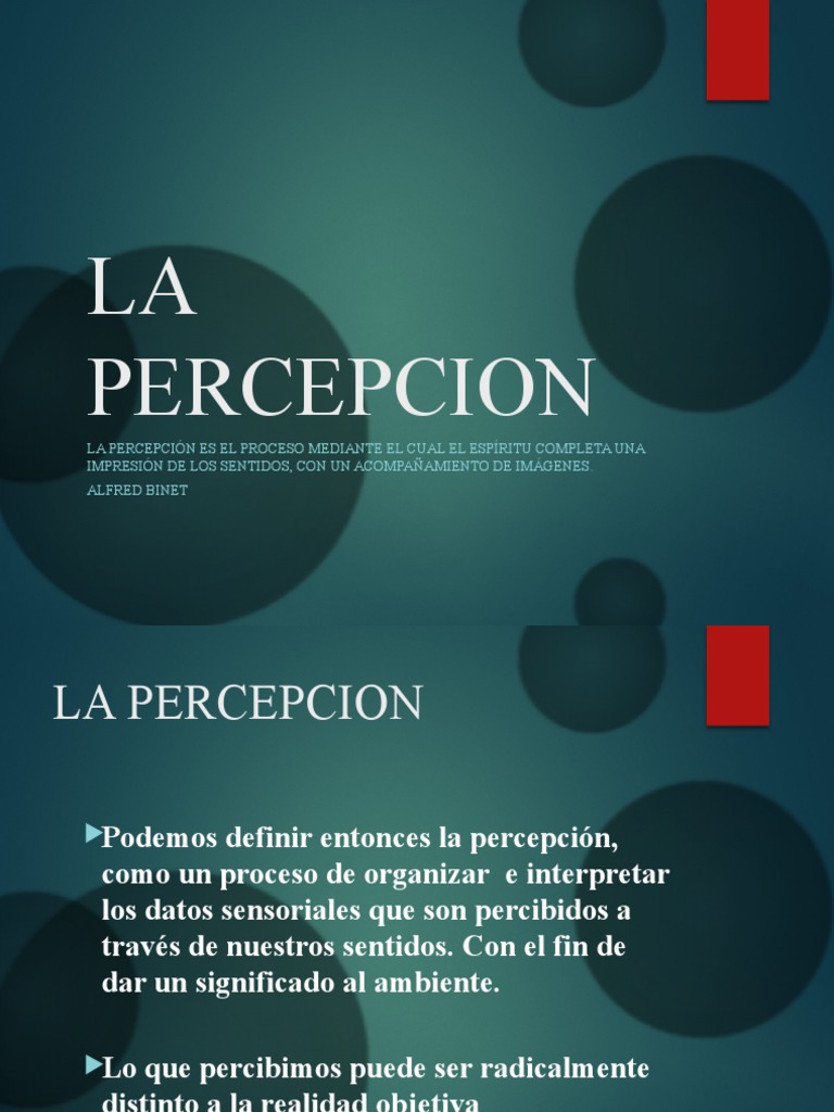 La Percepcion | PDF | Percepción | Neurociencia