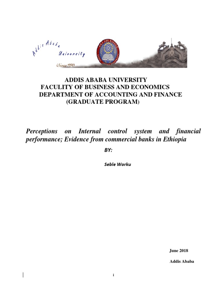 Addis Ababa University Faculity of Busin | PDF | Internal Control | Risk