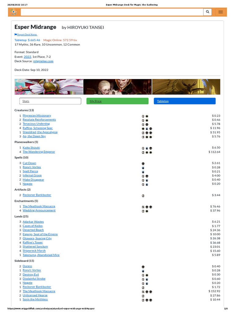 Esper Midrange Deck For Magic - The Gathering | PDF | Wizards Of The Coast Games | Ephemera