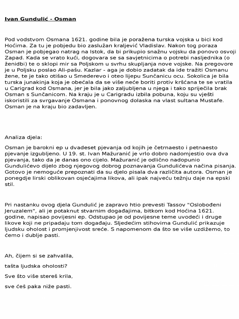 Ivan Gundulic - Osman | PDF
