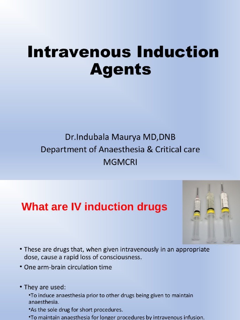 Intravenous Induction Agents 58748798 | PDF