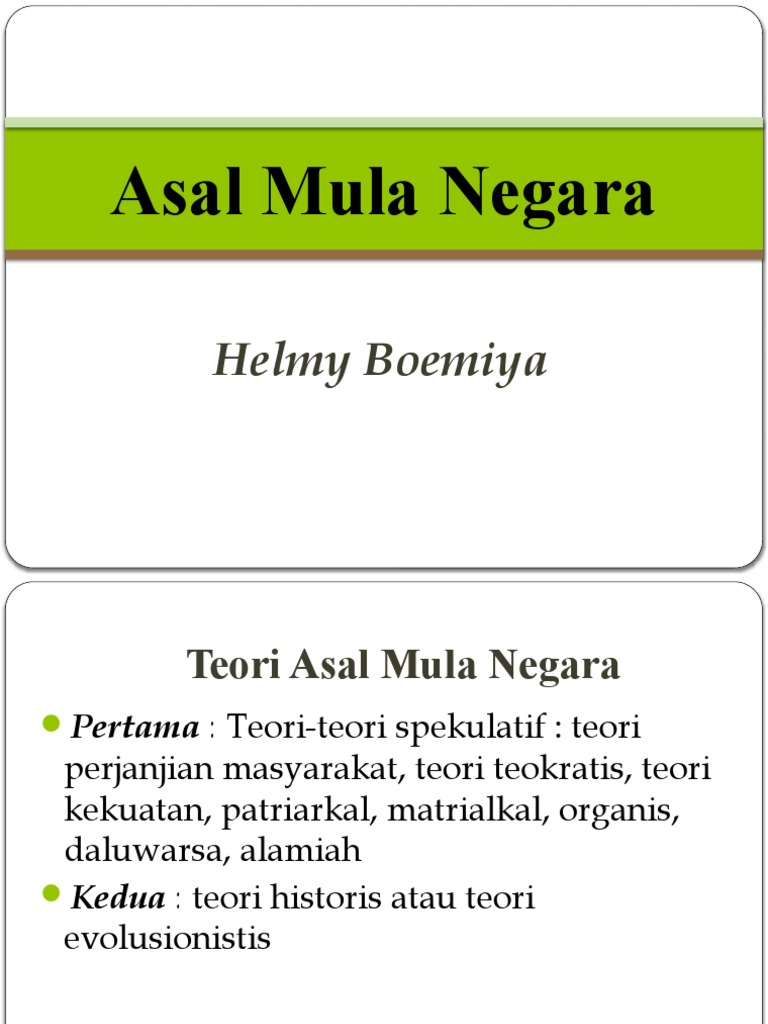 TEORI ASAL MULA NEGARA | PDF