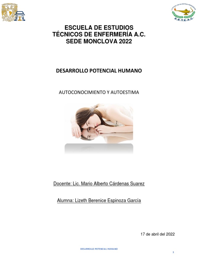 Autoconocimiento Y Autoestima Pdf Autoestima Psicología Cognitiva