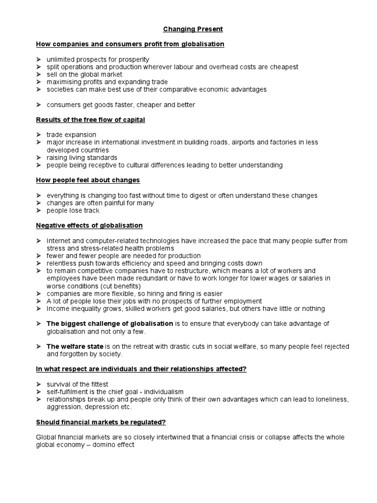 Globalisation: Pros, Cons & Challenges | PDF | Globalization | Employment