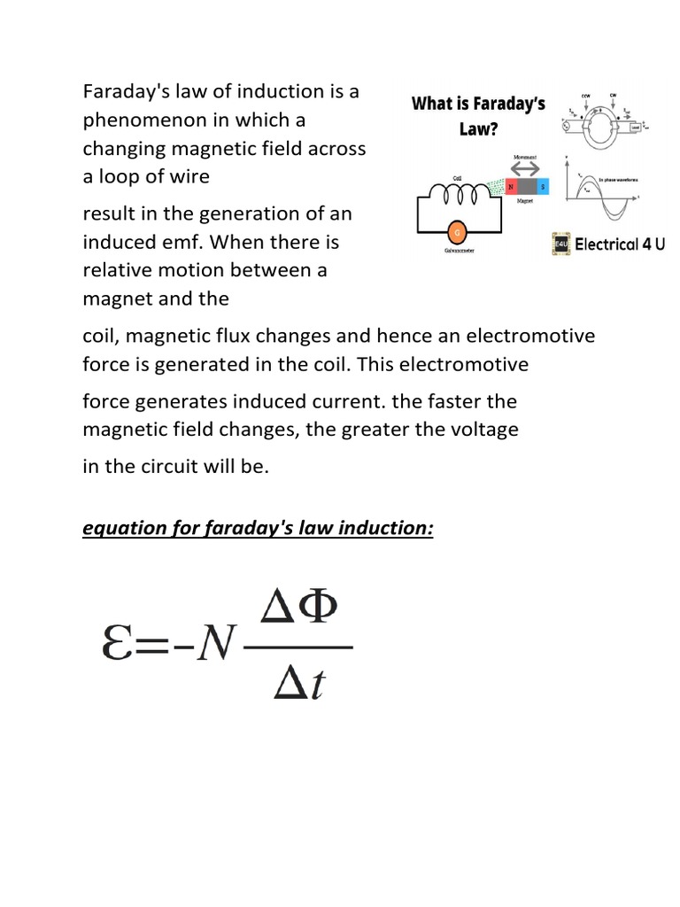 'S Law Induction Equation For Faraday | PDF
