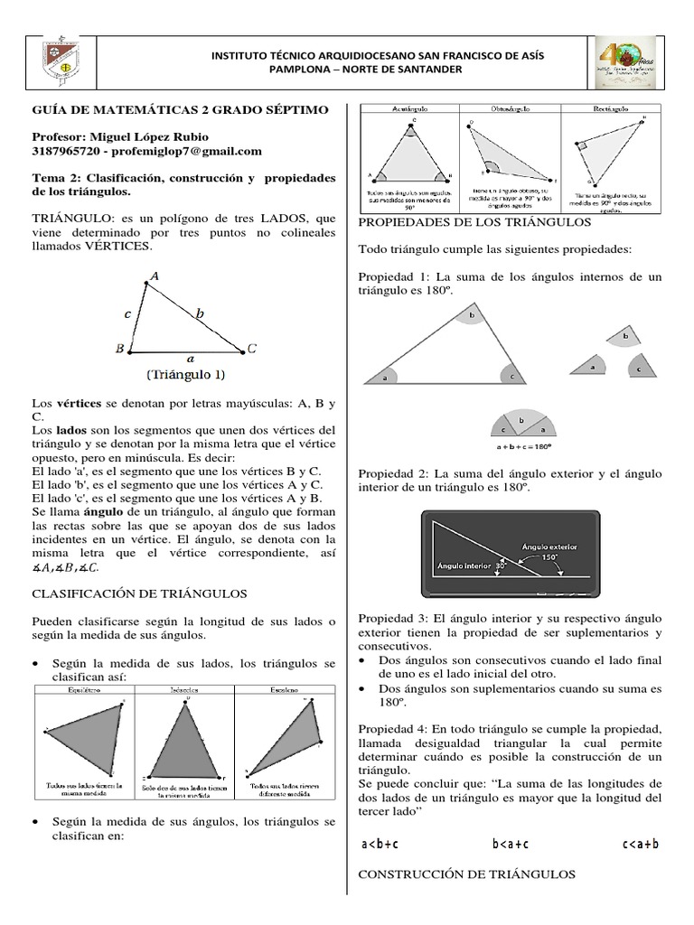 Taller Triangulos | PDF | Triángulo | Curva
